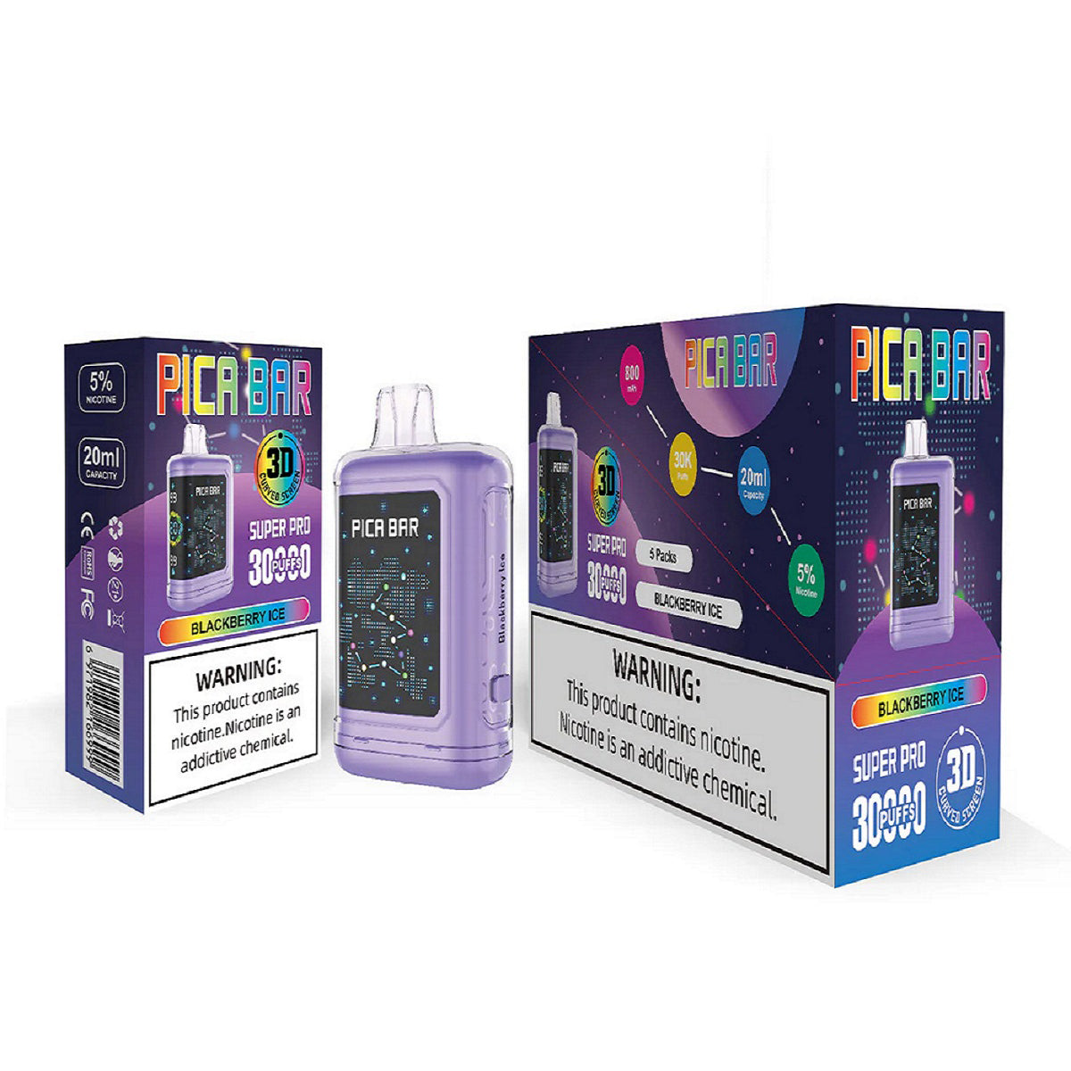 Blackberry Ice Pica Bar Super Pro 30k Disposable Vape