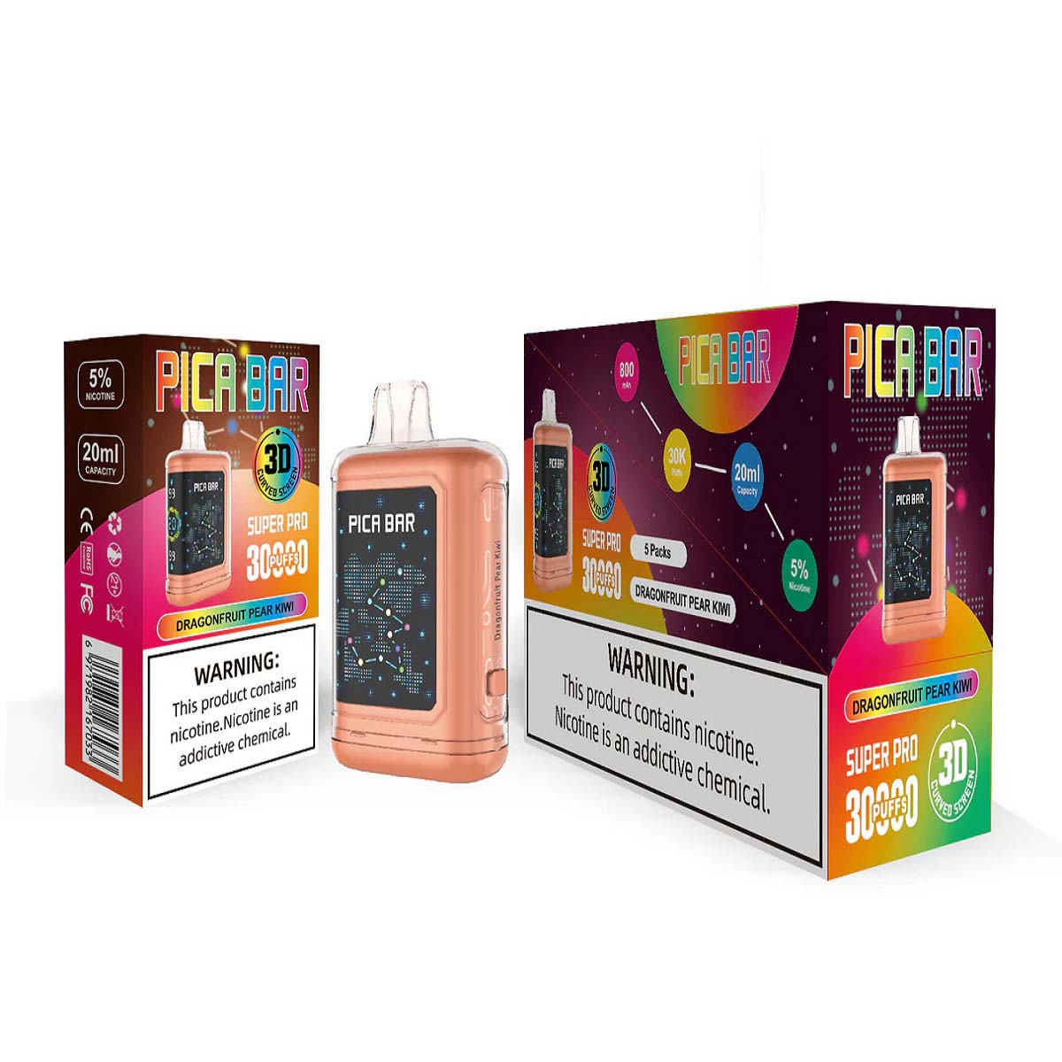 Dragonfruit Pear Kiwi Pica Bar Super Pro 30k Disposable Vape